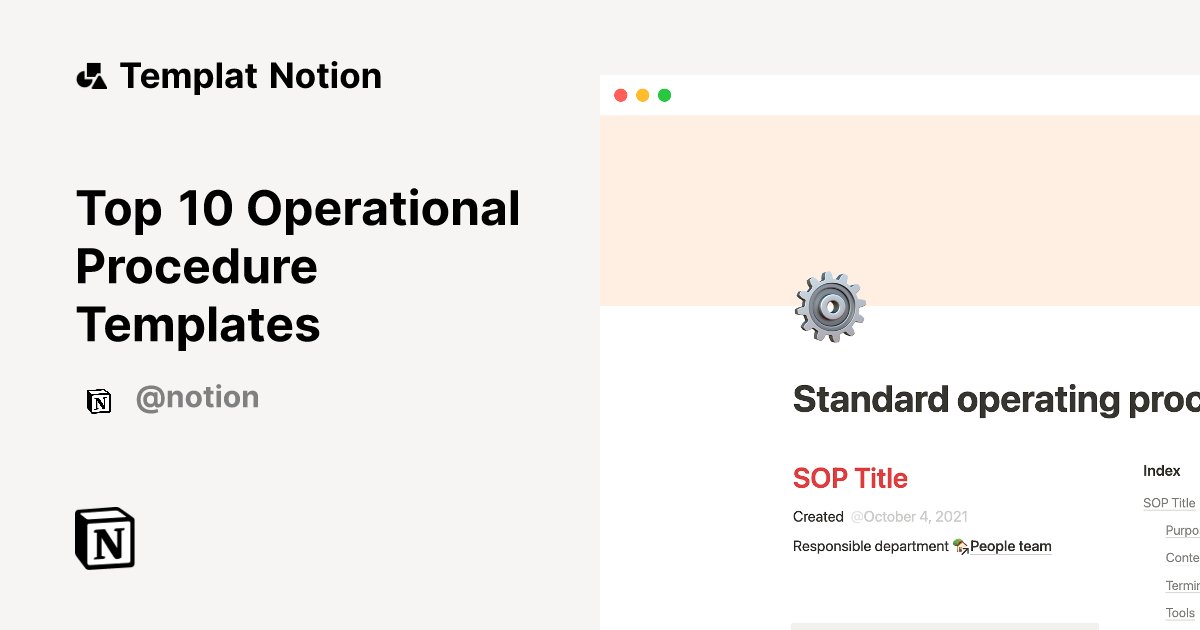 Top 10 Operational Procedure Templates | Notion Marketplace Templat