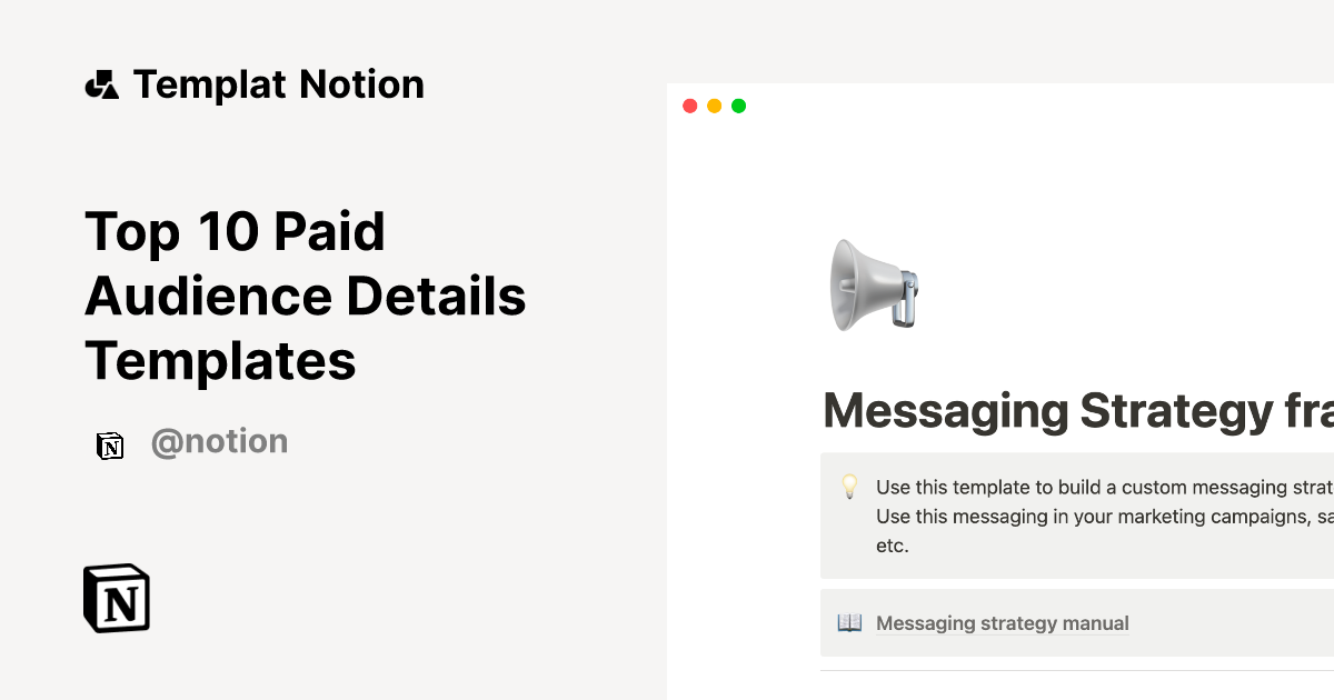 Top 10 Paid Audience Details Templates | Notion Marketplace Templat