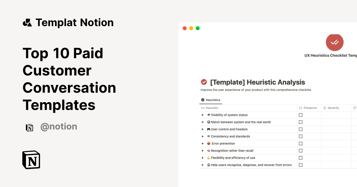 Top 10 Paid Customer Conversation Templates | Notion Marketplace Templat