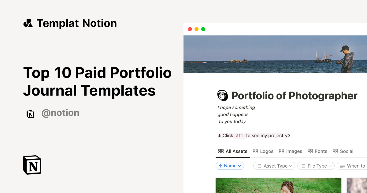 Top 10 Paid Portfolio Journal Templates | Notion Marketplace Templat