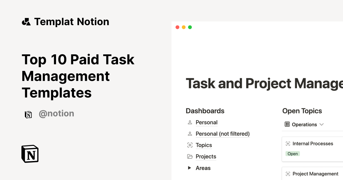 Top 10 Paid Task Management Templates | Notion Marketplace Templat