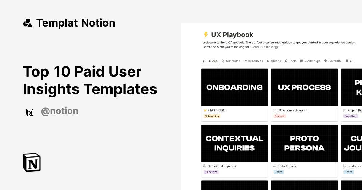Top 10 Paid User Insights Templates | Notion Marketplace Templat
