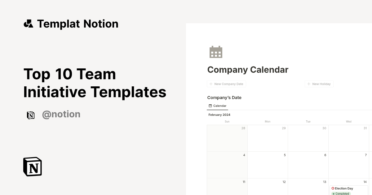 Top 10 Team Initiative Templates | Notion Marketplace Templat