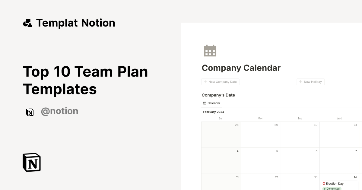 Top 10 Team Plan Templates | Notion Marketplace Templat
