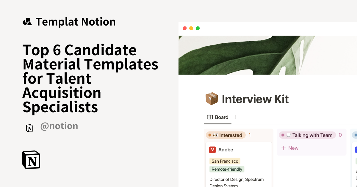 Top 6 Candidate Material Templates for Talent Acquisition Specialists ...