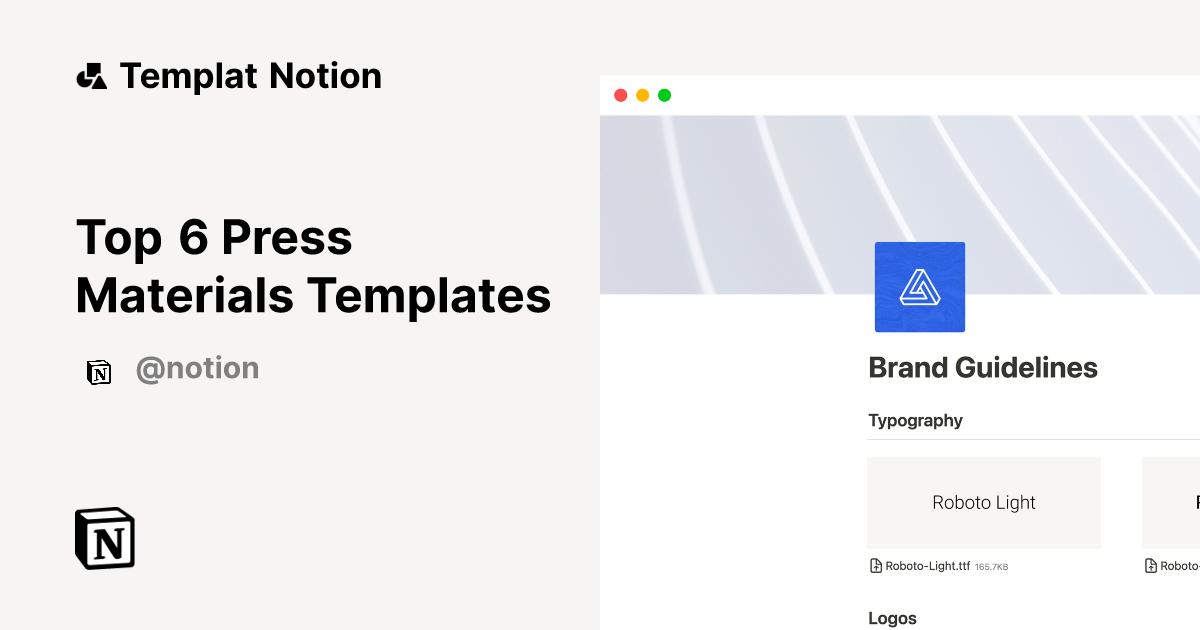 Top 6 Press Materials Templates | Notion Marketplace Templat