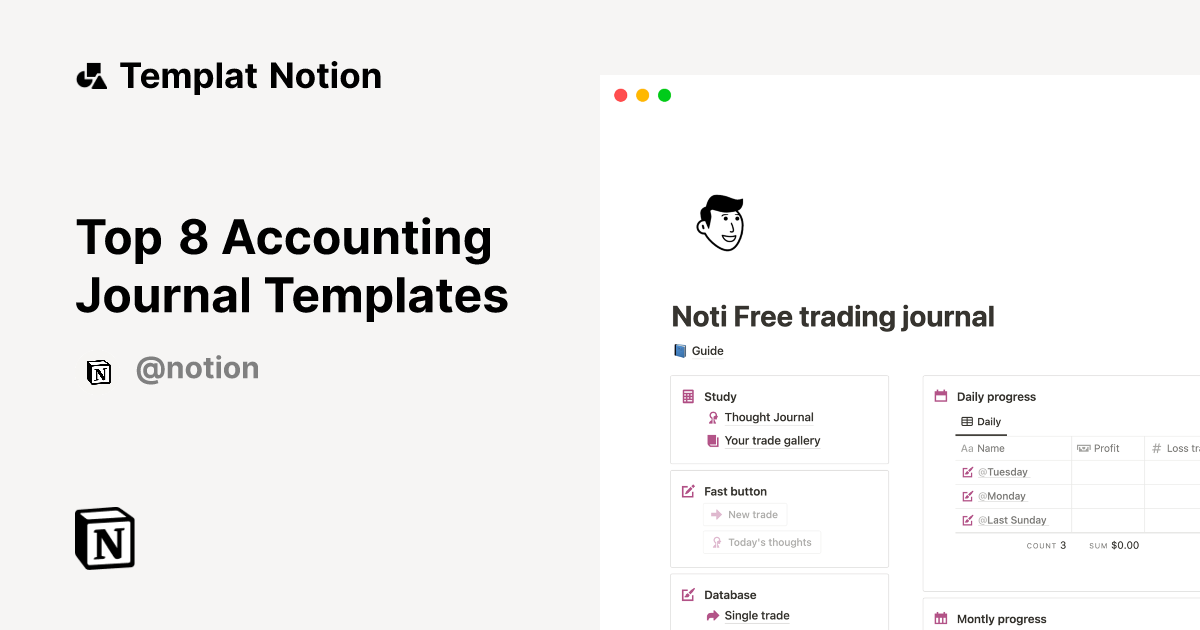 Top 8 Accounting Journal Templates | Notion Marketplace Templat
