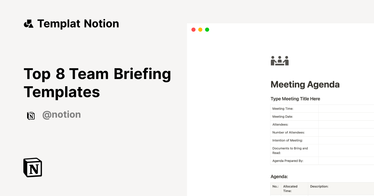 Top 8 Team Briefing Templates | Notion Marketplace Templat