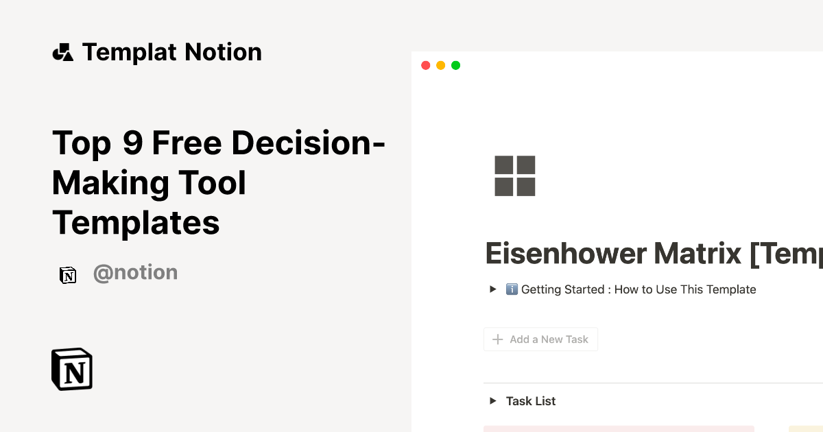 Top 9 Free Decision-Making Tool Templates | Notion Marketplace Templat