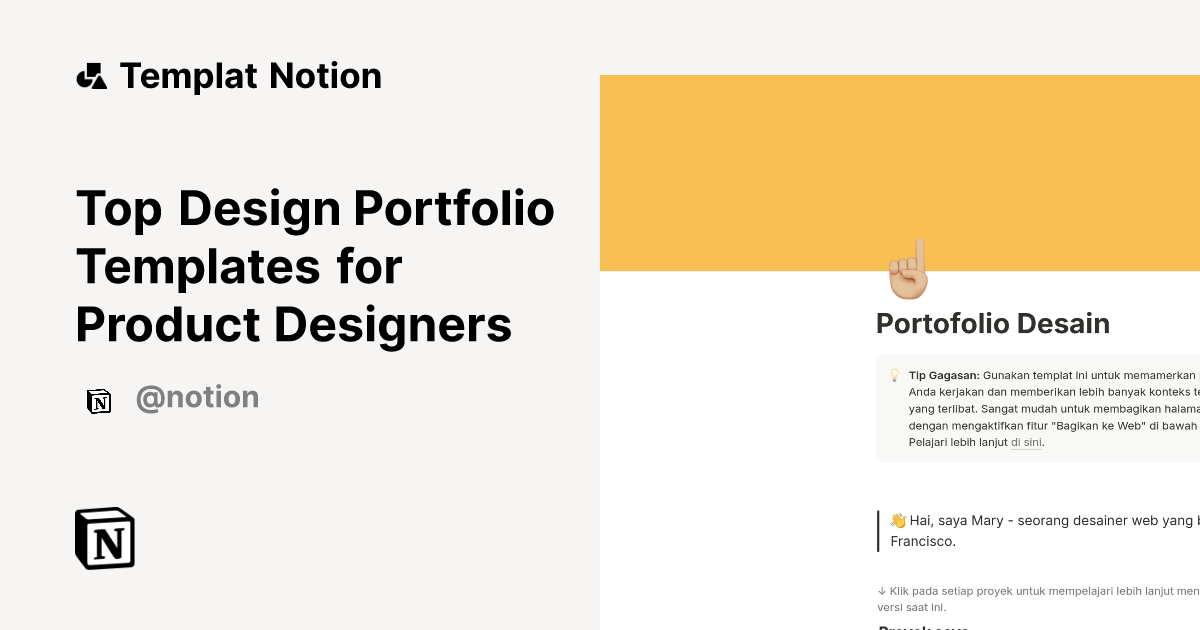Top Design Portfolio Templates for Product Designers | Notion ...