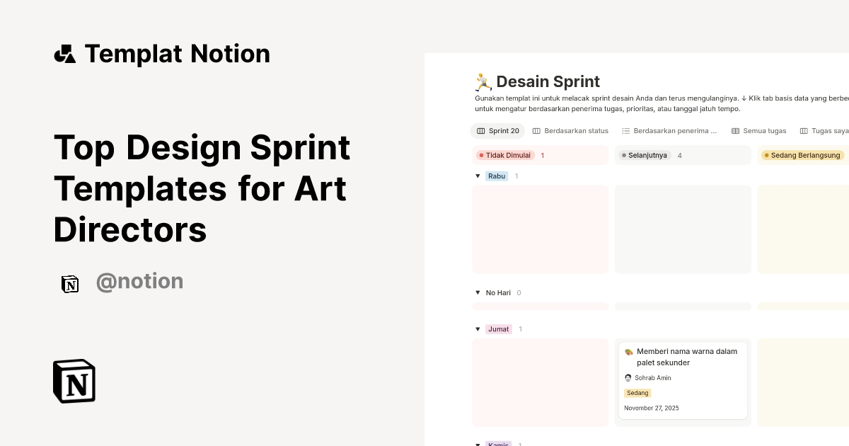Top Design Sprint Templates for Art Directors | Notion Marketplace Templat