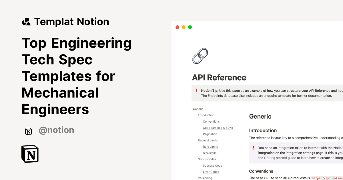 Top Engineering Tech Spec Templates for Mechanical Engineers | Notion ...