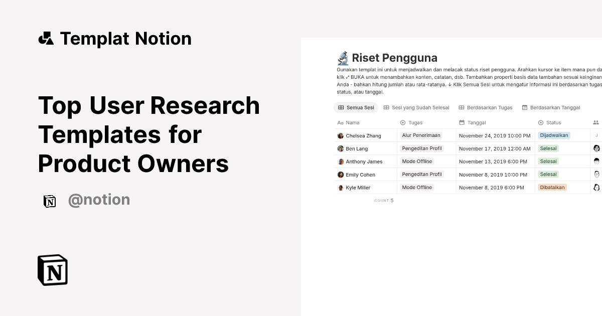 Top User Research Templates for Product Owners | Notion Marketplace Templat