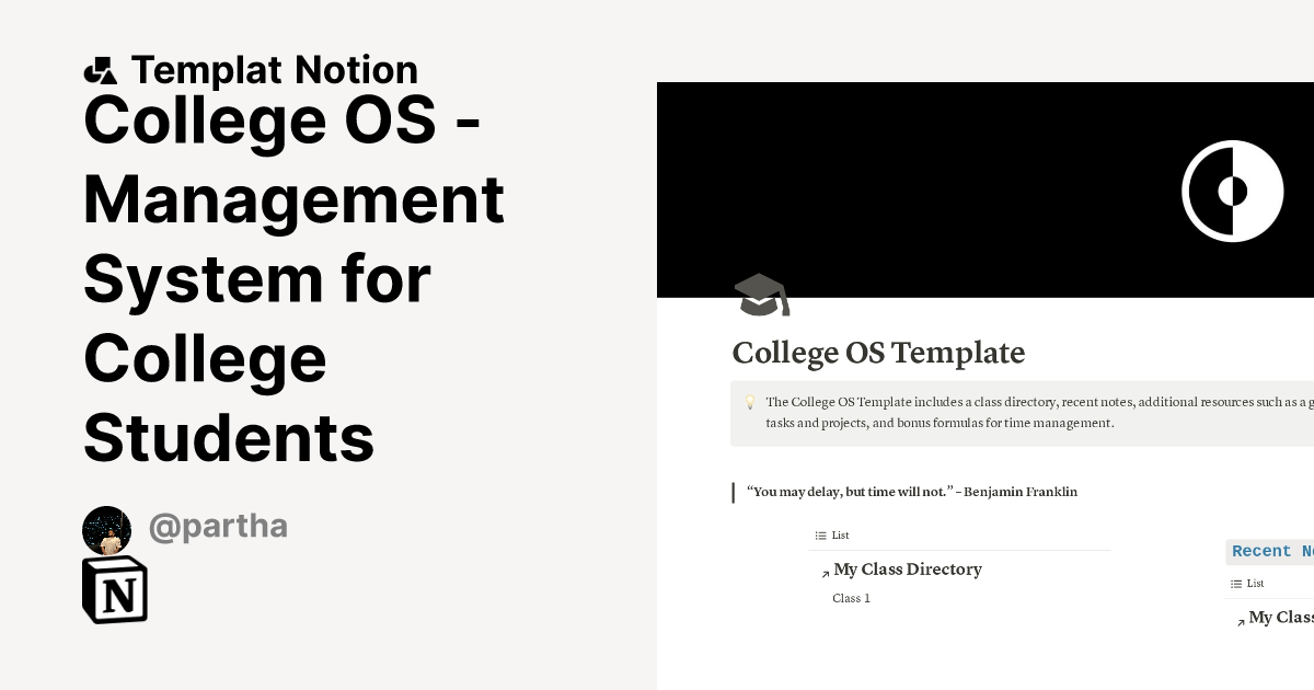 Templat College OS - Management System for College Students | Notion ...