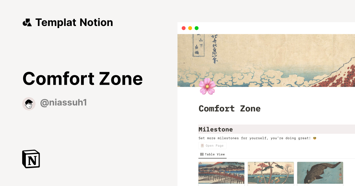 Comfort Zone Templat oleh Hussain | Notion Marketplace