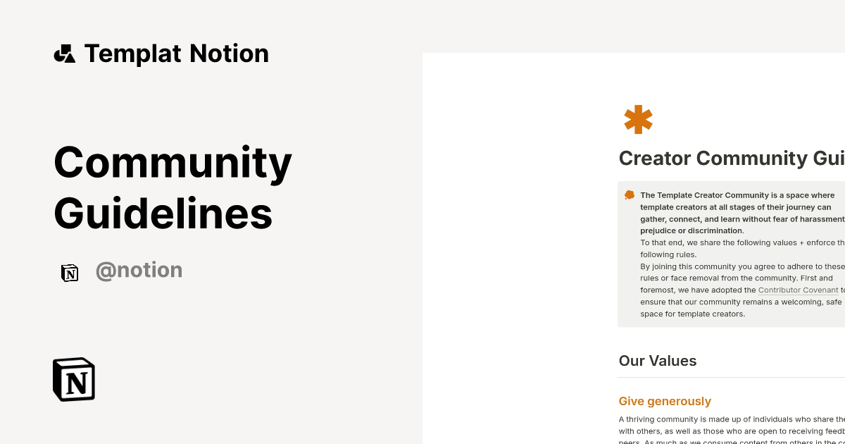 Templat Community Guidelines 2025 | Notion Marketplace