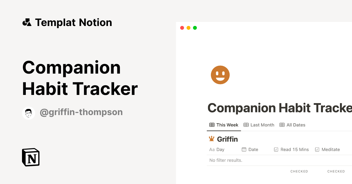 Templat Companion Habit Tracker | Notion Marketplace