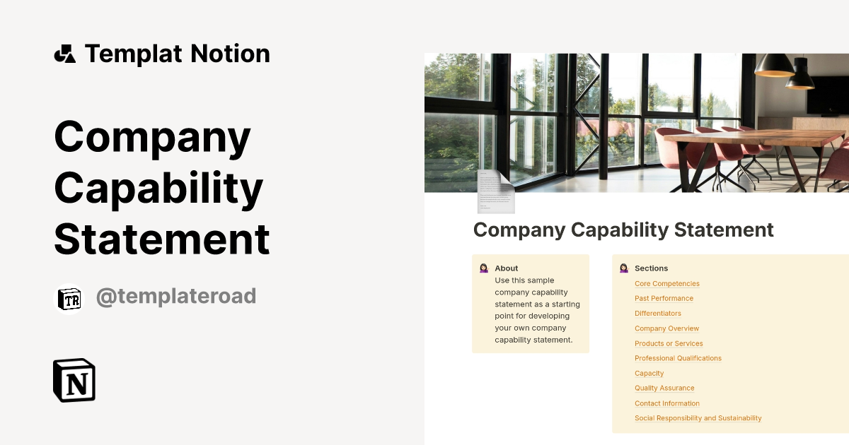 Templat Company Capability Statement | Notion Marketplace