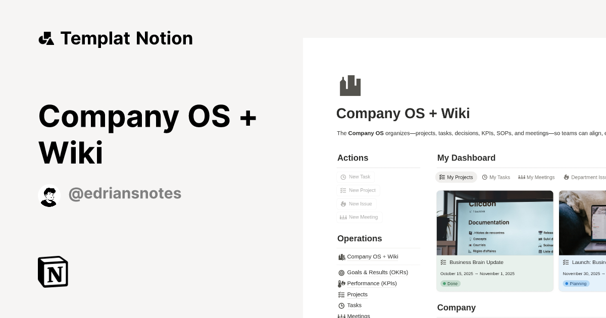 Templat Company OS | Notion Marketplace