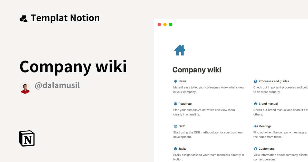 Templat Company wiki | Notion Marketplace