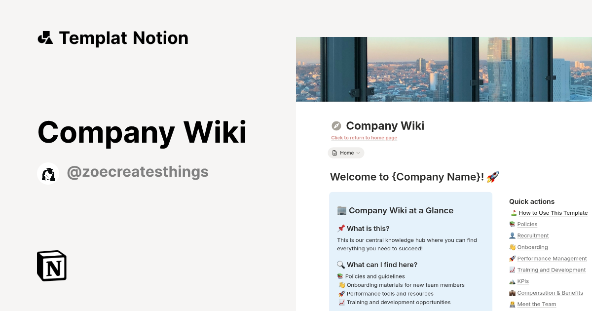 Templat Company Wiki | Notion Marketplace