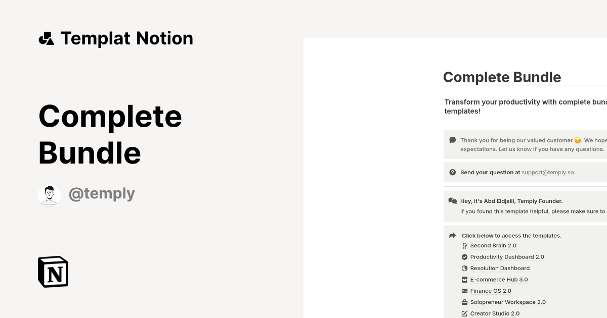 Templat Complete Bundle | Notion Marketplace