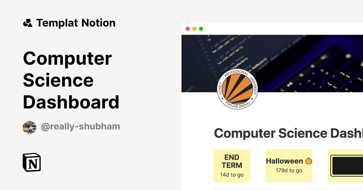 Templat Computer Science Dashboard | Notion Marketplace