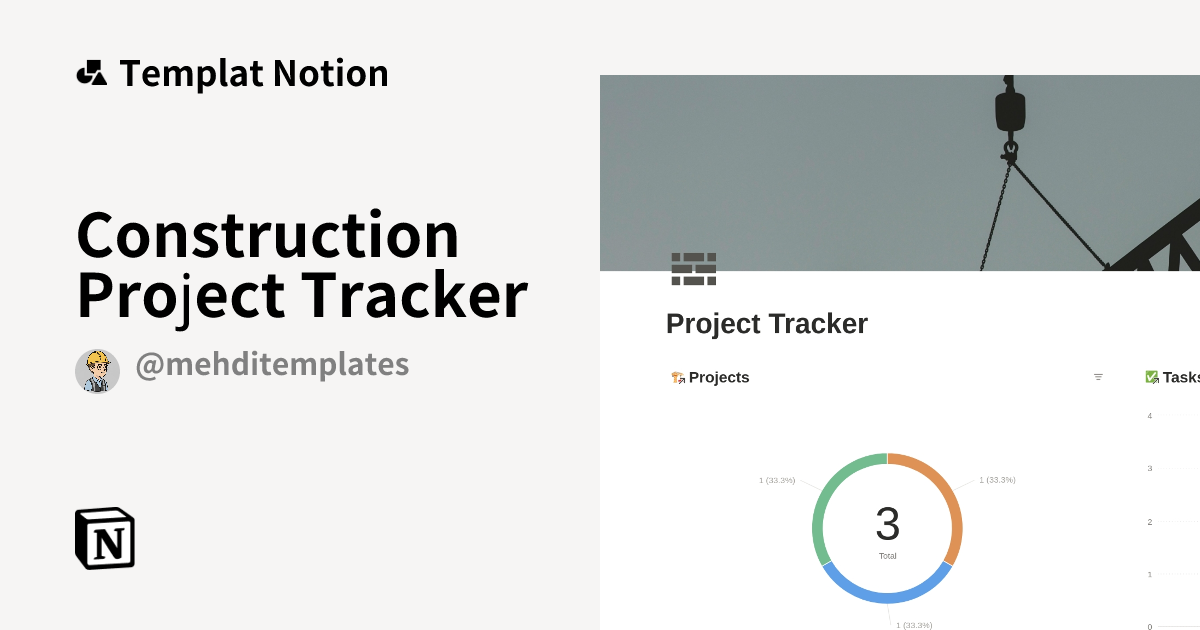 Templat Construction Project Tracker | Notion Marketplace