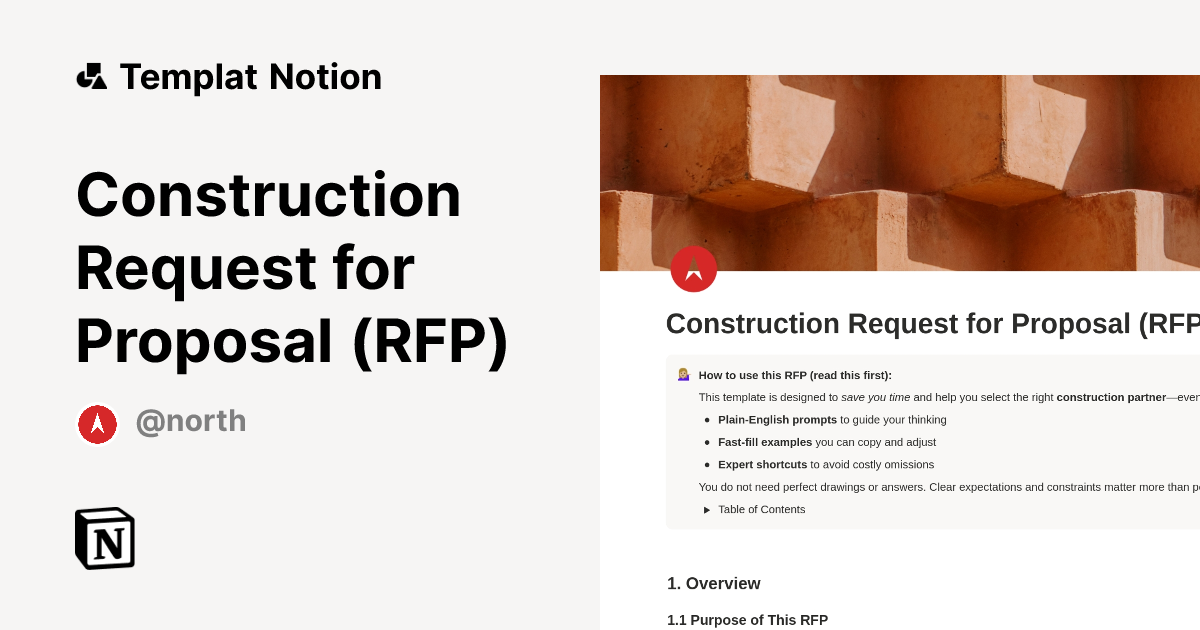 Construction Request for Proposal (RFP) Templat oleh North Templates ...