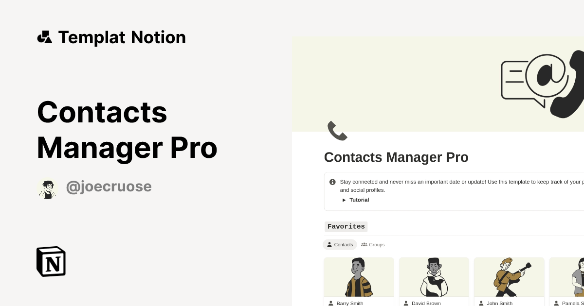 Templat Contacts Manager Pro | Notion Marketplace