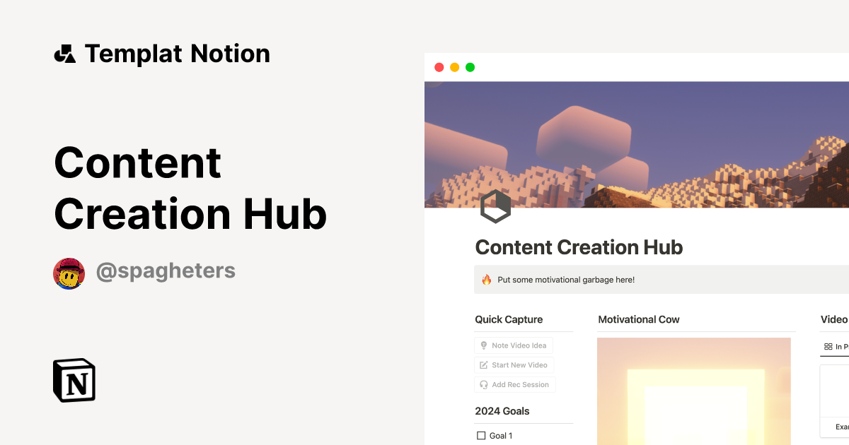 Templat Content Creation Hub | Notion Marketplace