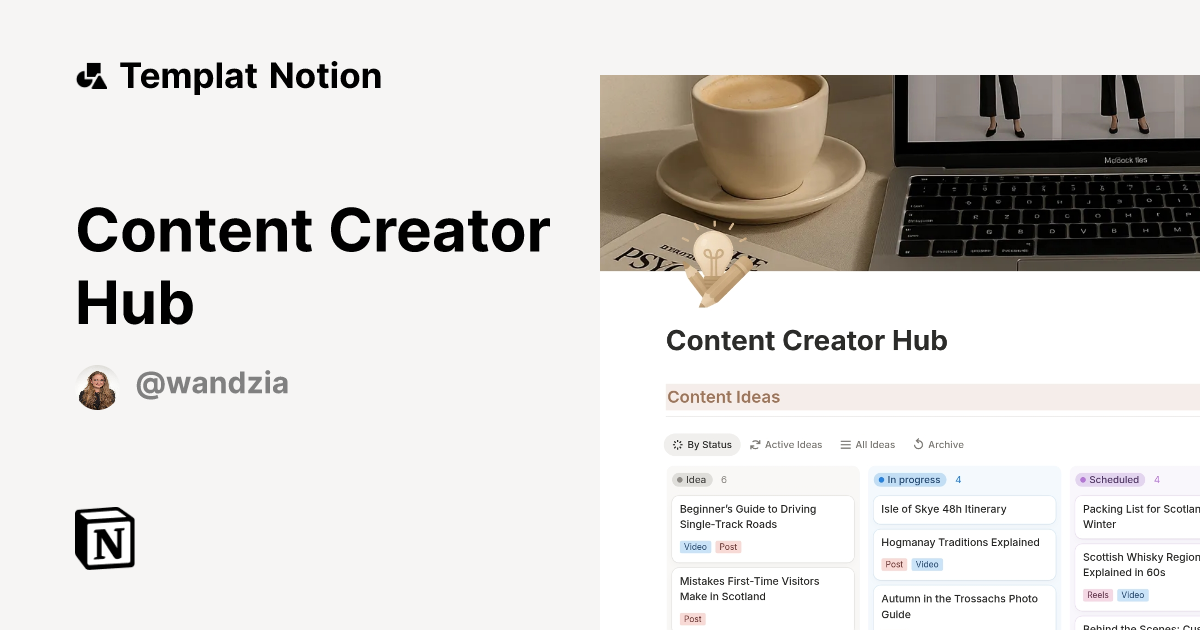 Templat Content Creator Hub | Notion Marketplace