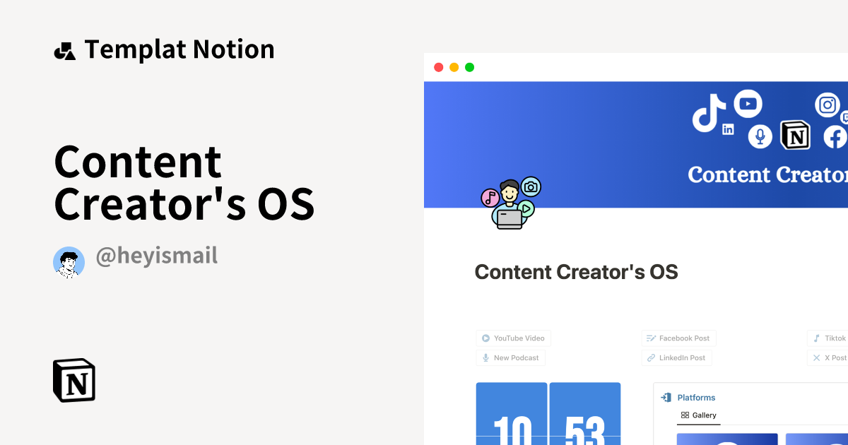 Templat Content Creator's OS | Notion Marketplace