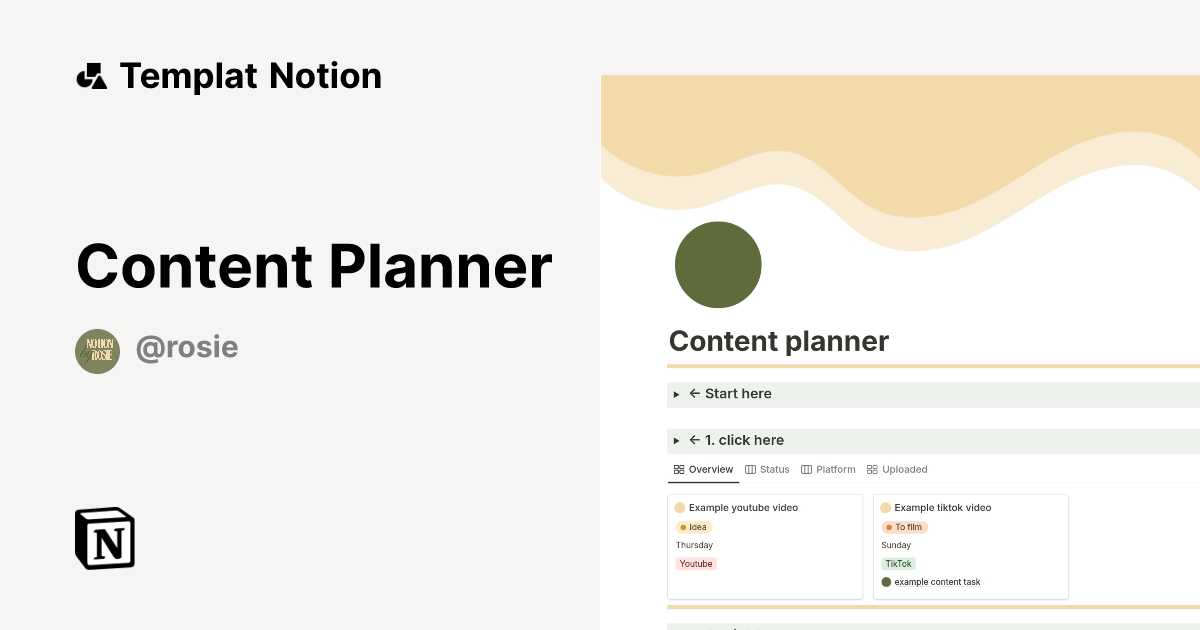 Templat Content Planner | Notion Marketplace