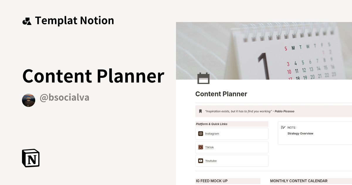 Templat Content Planner | Notion Marketplace