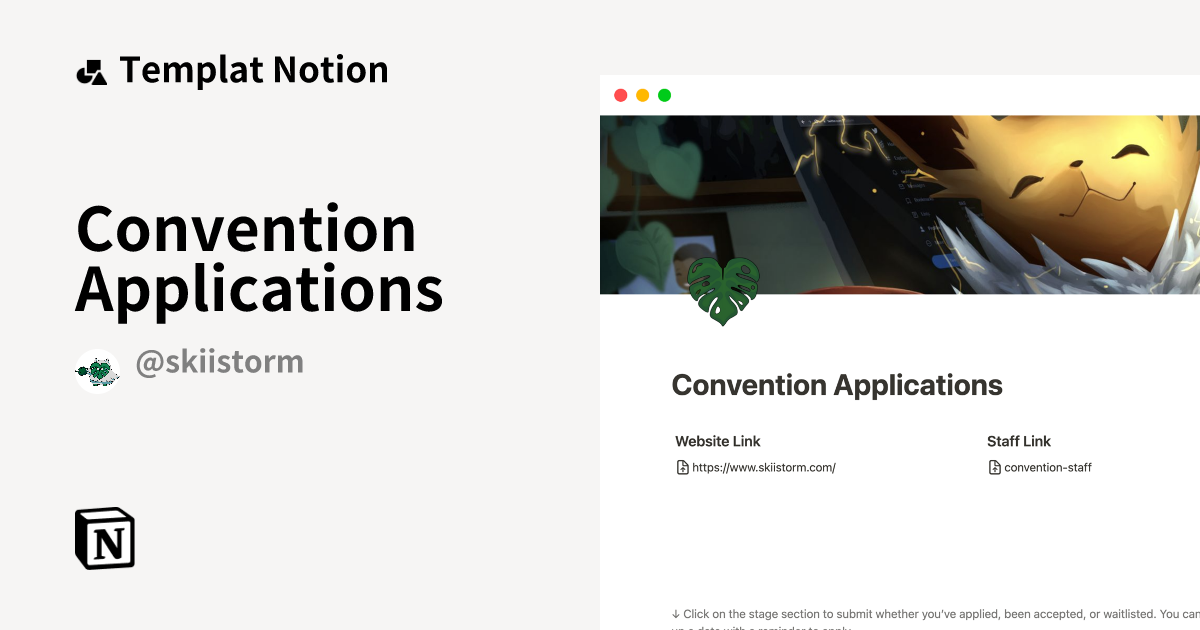 Templat Convention Applications | Notion Marketplace