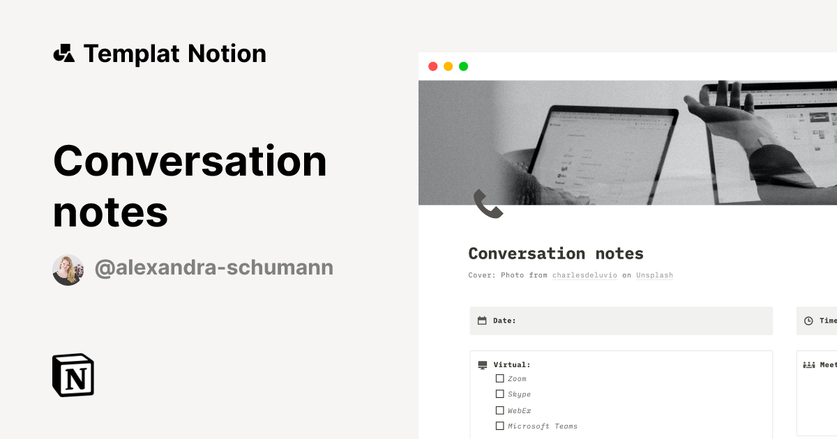 Templat Conversation notes | Notion Marketplace