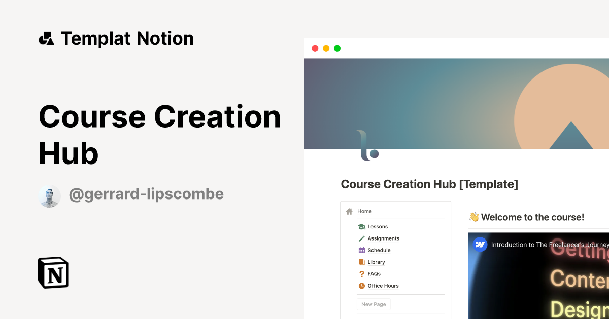 Templat Course Creation Hub | Notion Marketplace