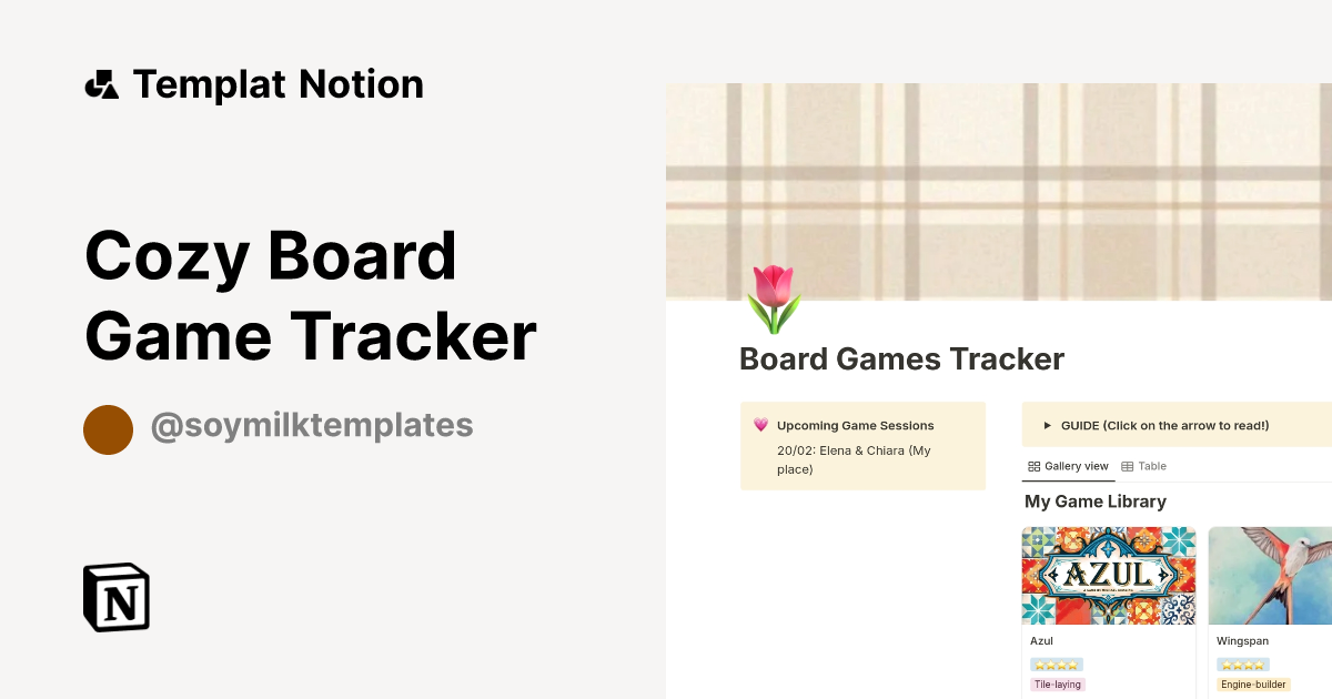 Templat Cozy Board Game Tracker | Notion Marketplace