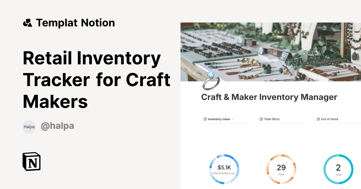 Retail Inventory Tracker for Craft Makers Templat oleh Halpa | Notion ...