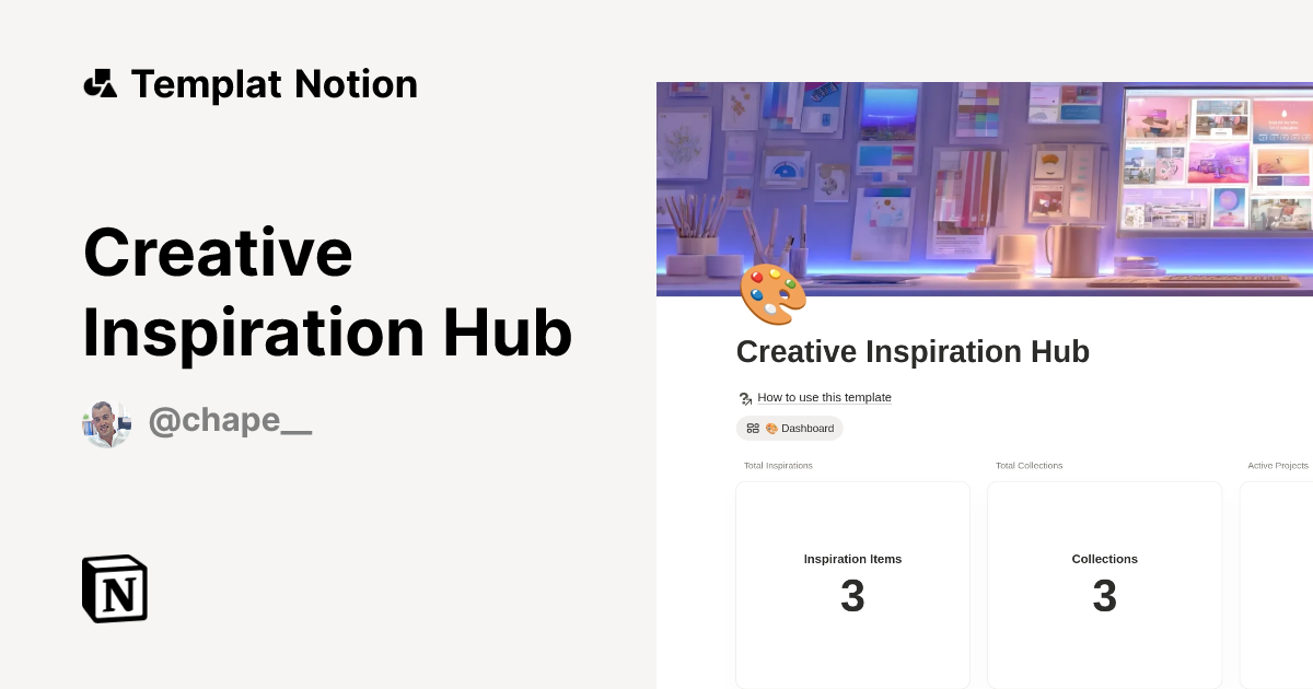 Templat Creative Inspiration Hub | Notion Marketplace