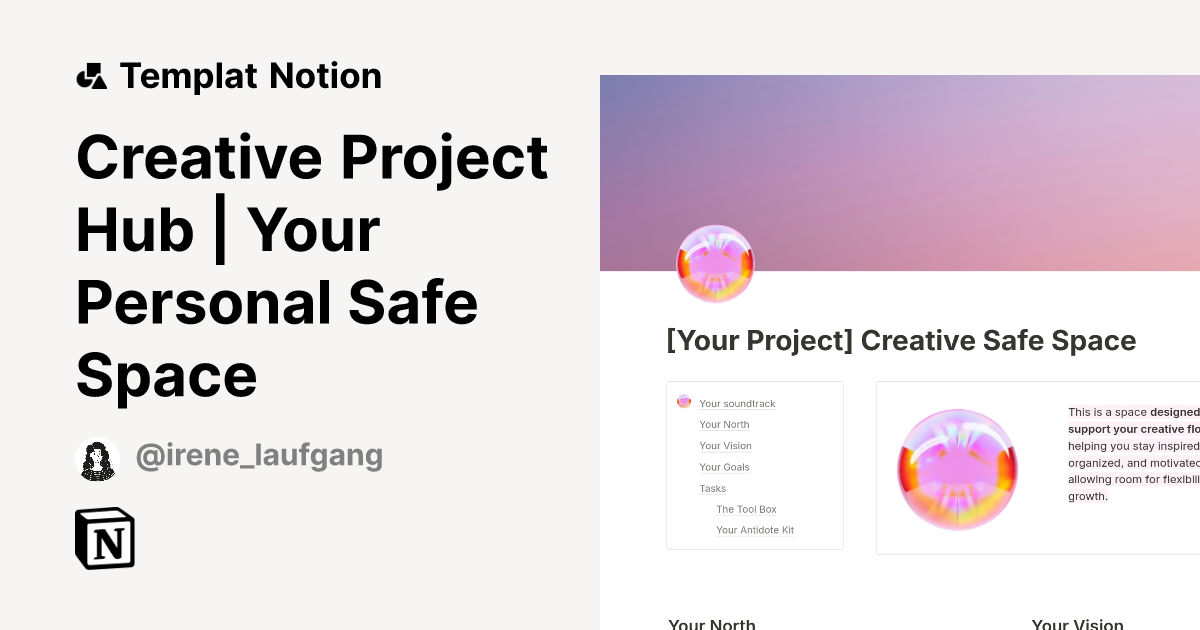 Templat Creative Project Hub | Your Personal Safe Space | Notion ...