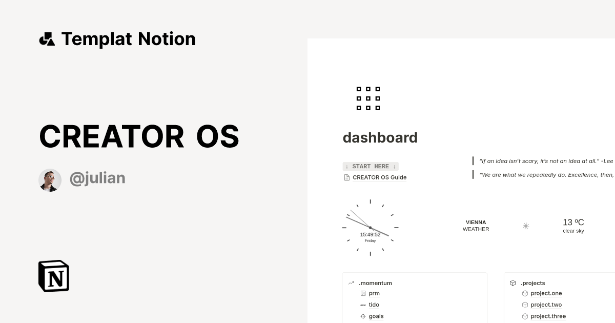 Templat CREATOR OS | Notion Marketplace