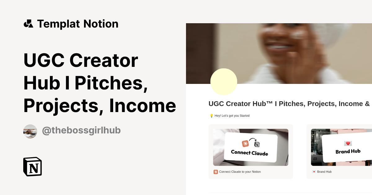 Templat The Creator Growth Suite Lite™ (Social + UGC) | Notion Marketplace