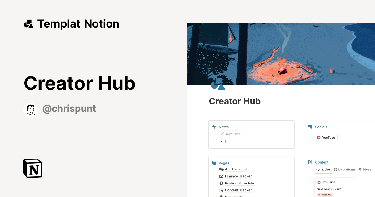 Templat Creator Hub | Notion Marketplace