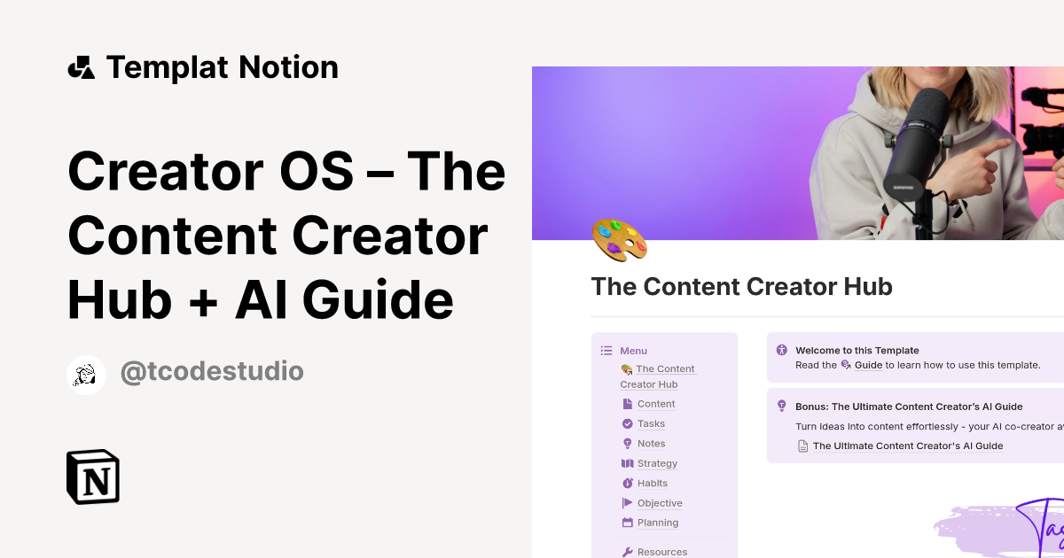 Creator OS – The Content Creator Hub + AI Guide Templat oleh ...