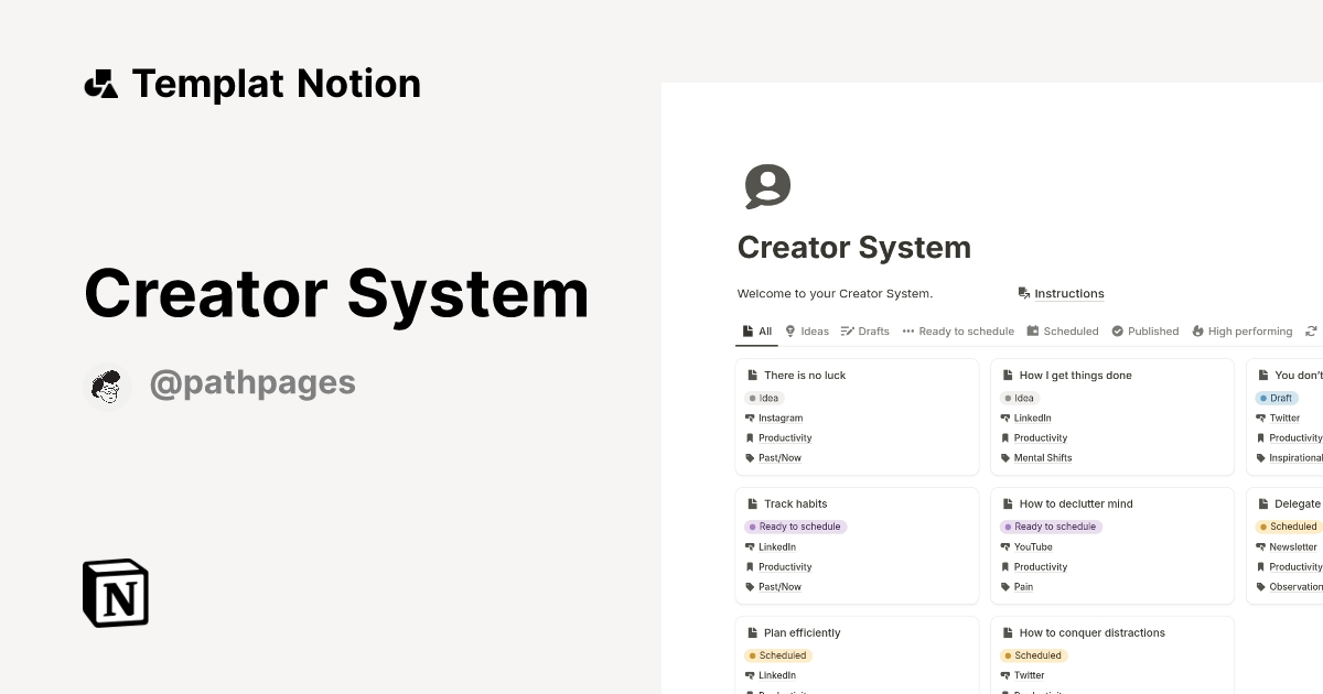 Templat Creator System | Notion Marketplace