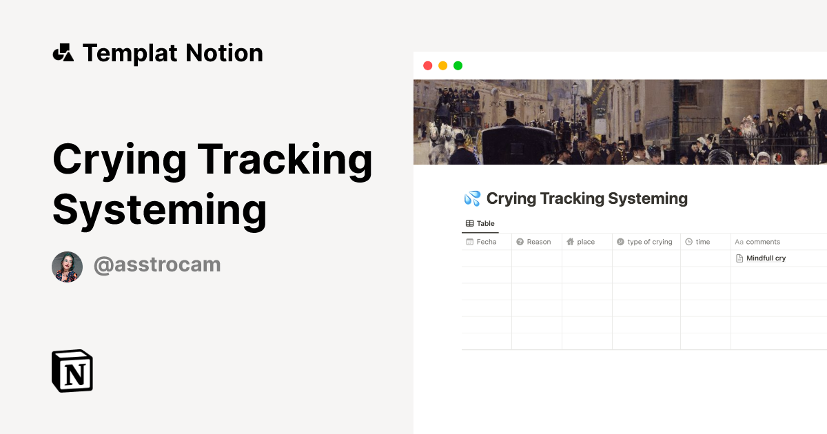 Templat Crying Tracking Systeming | Notion Marketplace