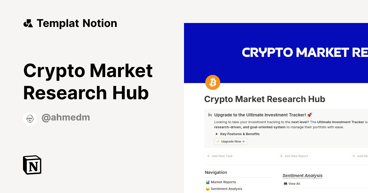 Templat Crypto Market Research Hub | Notion Marketplace