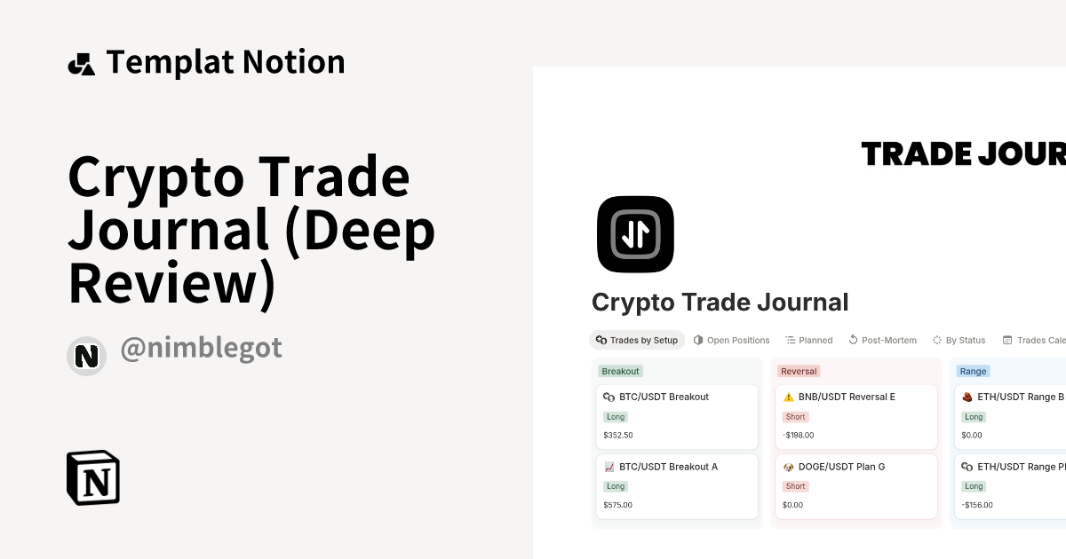 Crypto Trade Journal (Deep Review) Templat oleh NimbleGot | Notion ...